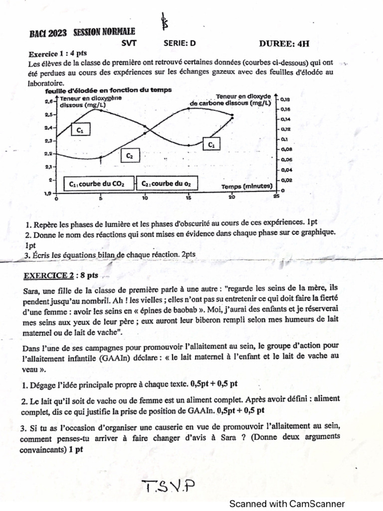 SVT D Bac1 2023 | PDF