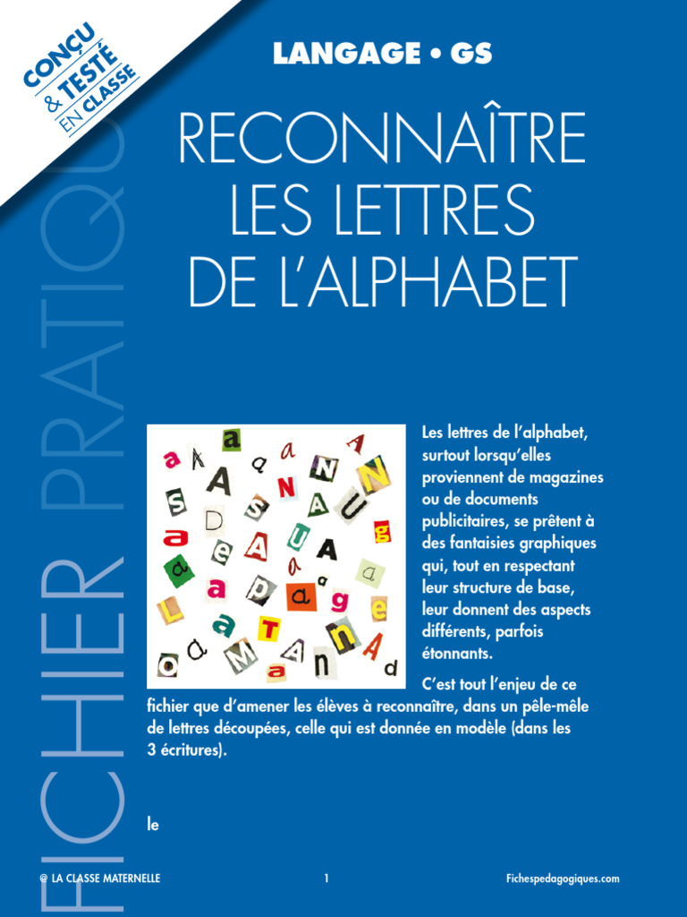 Reconnaissance des lettres de l'alphabet | PDF