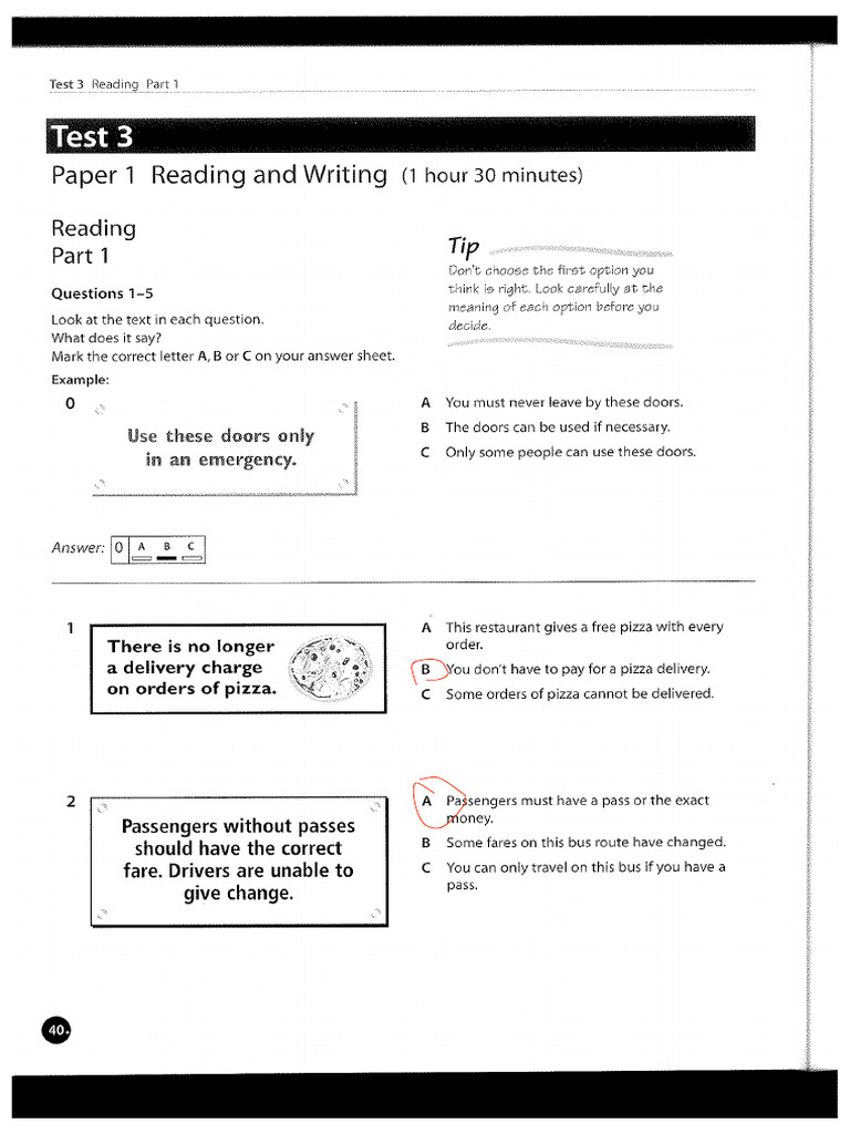 PET Practice Test 5 | PDF