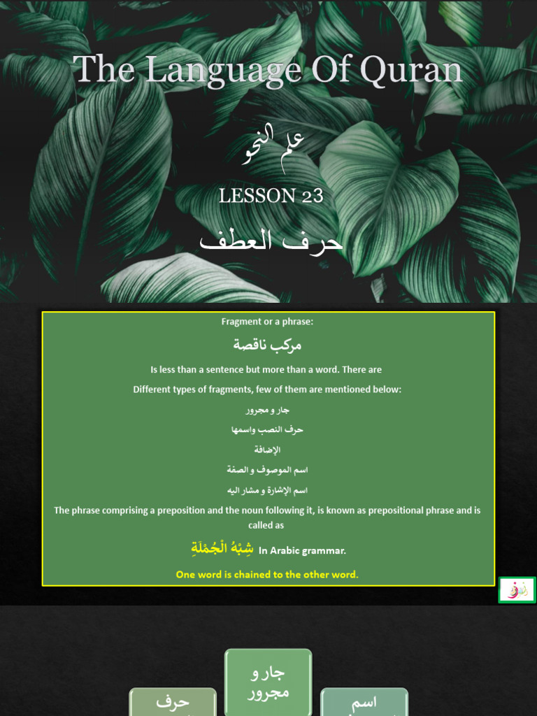 Nahw Lesson 23 | PDF | Phrase | Prophets And Messengers In Islam