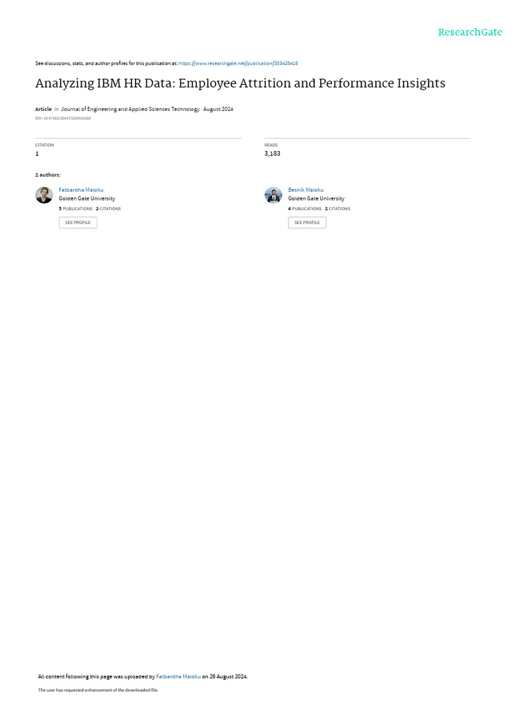 Analyzing Ibm HR Data Employee Attrition and Performance Insights | PDF ...
