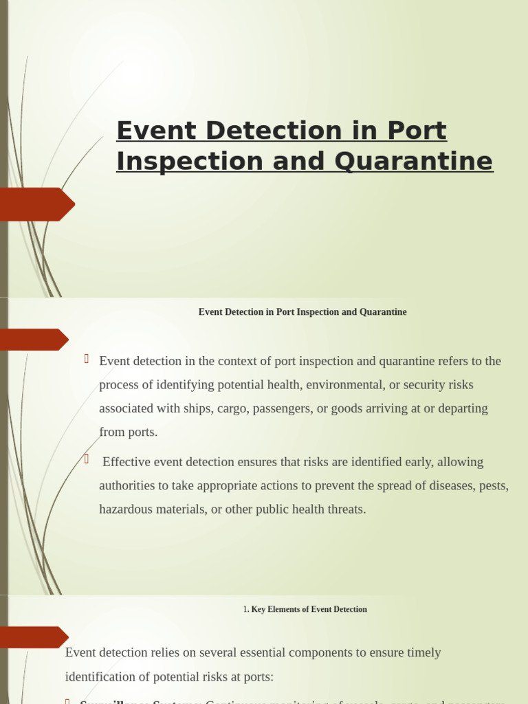 Event Detection in Port Inspection and Quarantine Four | PDF ...