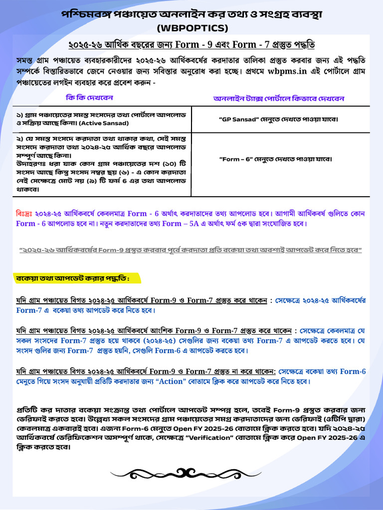 SOP - 2025-26 Form 9 Generation With FAQ | PDF