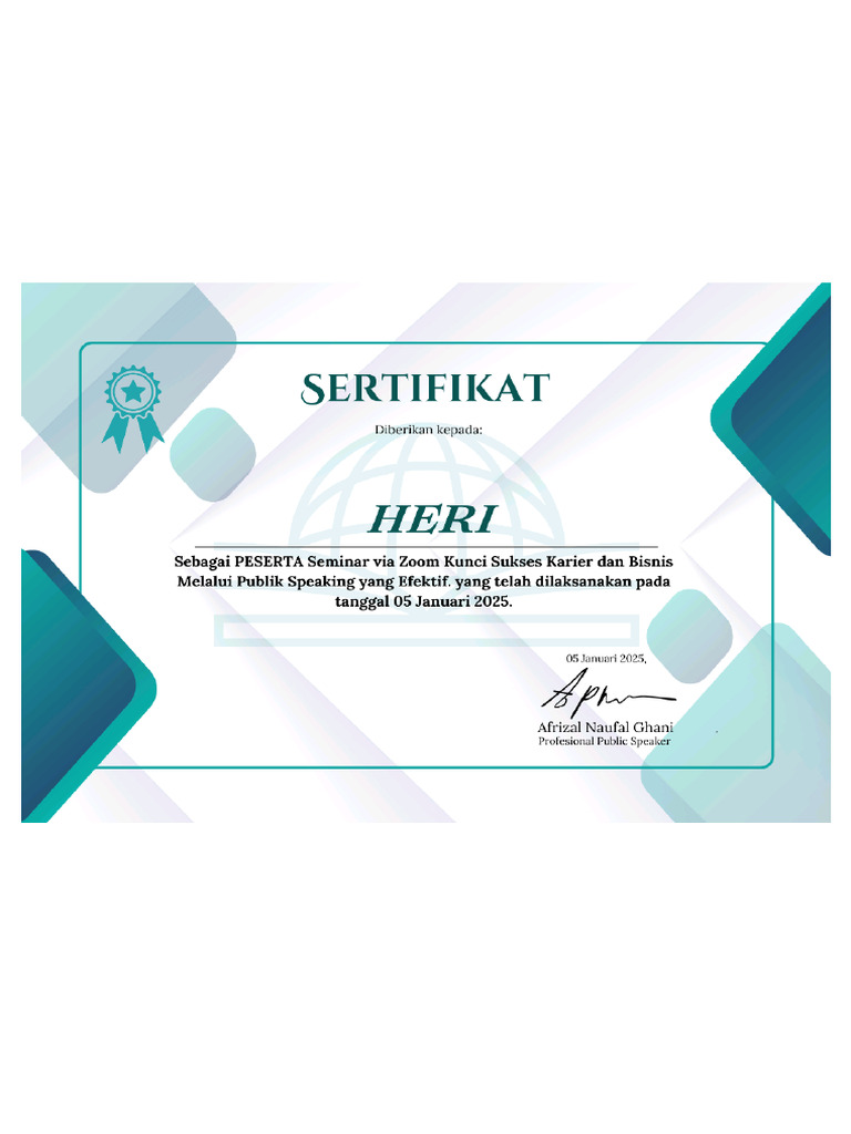 Sertifikat 2025 III | PDF