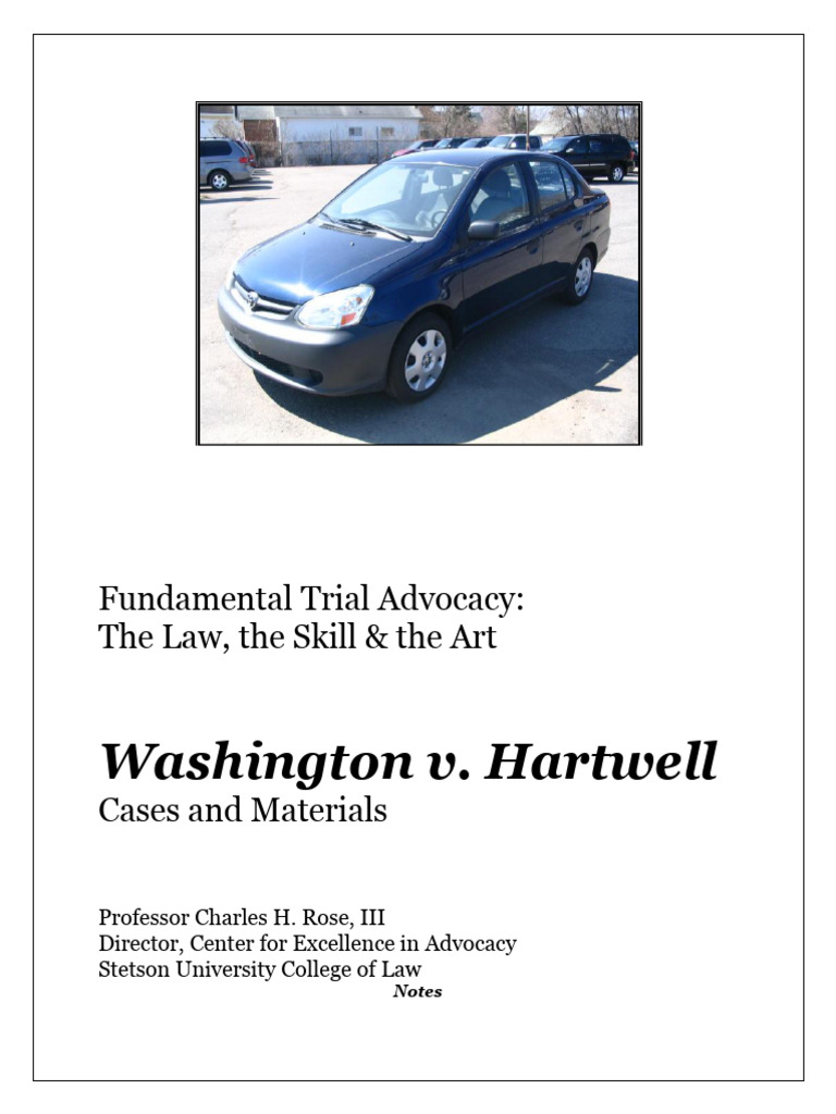 Washington v. Hartwell Trial Advocacy Case | PDF | Negligence | Defamation