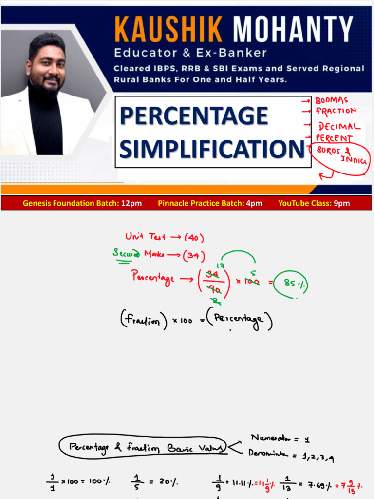 Percentage Simplification Techniques (Solution) | PDF