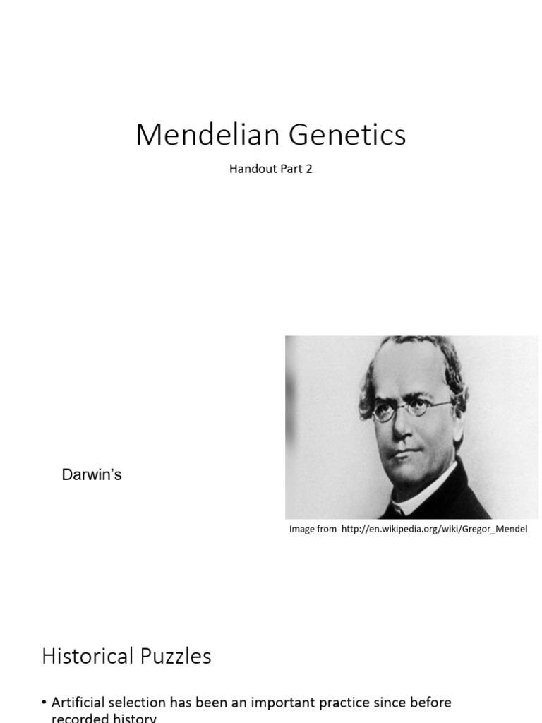 AGN001 Part 2 Mendelian Genetics | PDF | Genetics | Gene