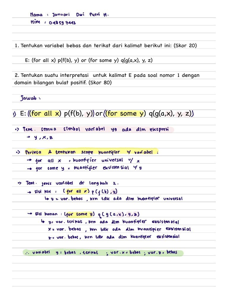 Fix Jawab Diskusi 6 Logika | PDF