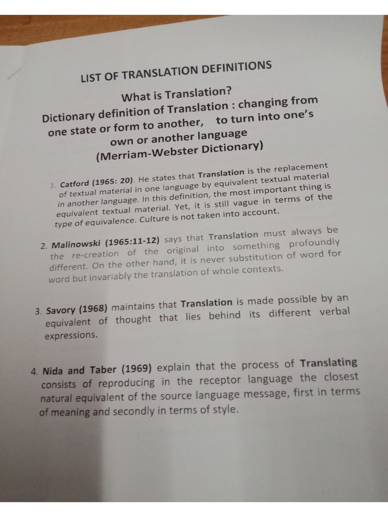 Translation Definition | PDF