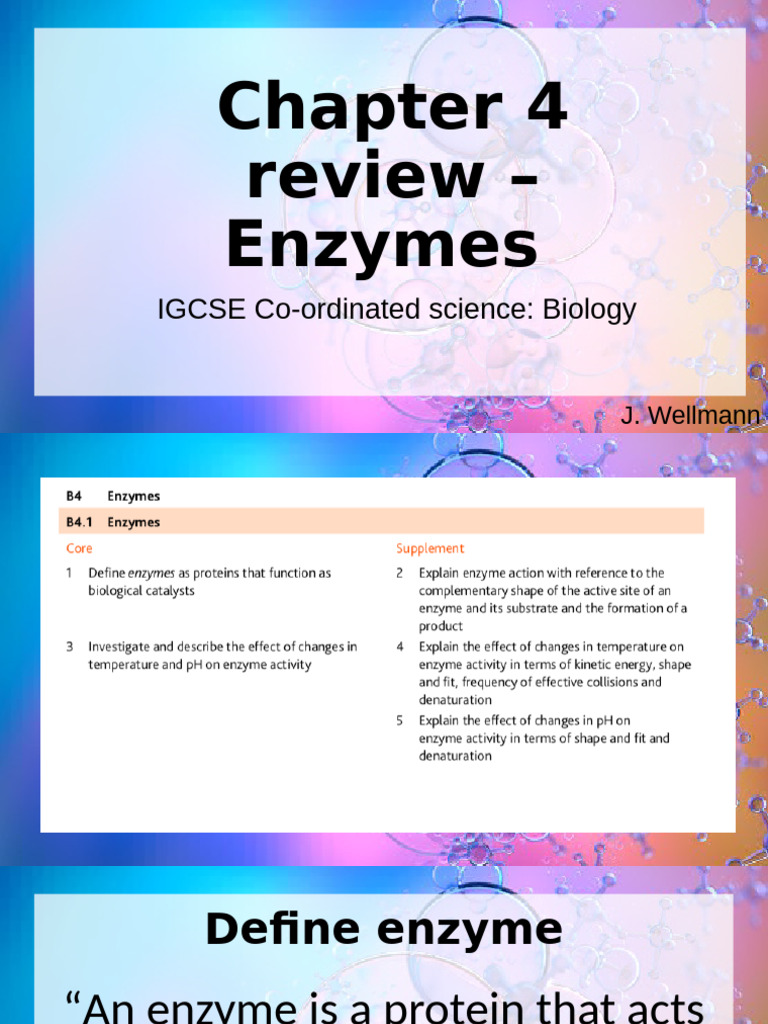 Unit 4 Review - Enzymes | PDF | Enzyme | Active Site