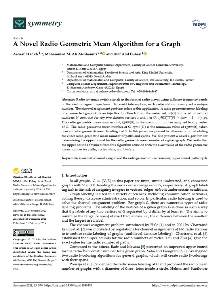 A_Novel_Radio_Geometric_Mean_Algorithm_for_a_Graph | PDF | Vertex ...
