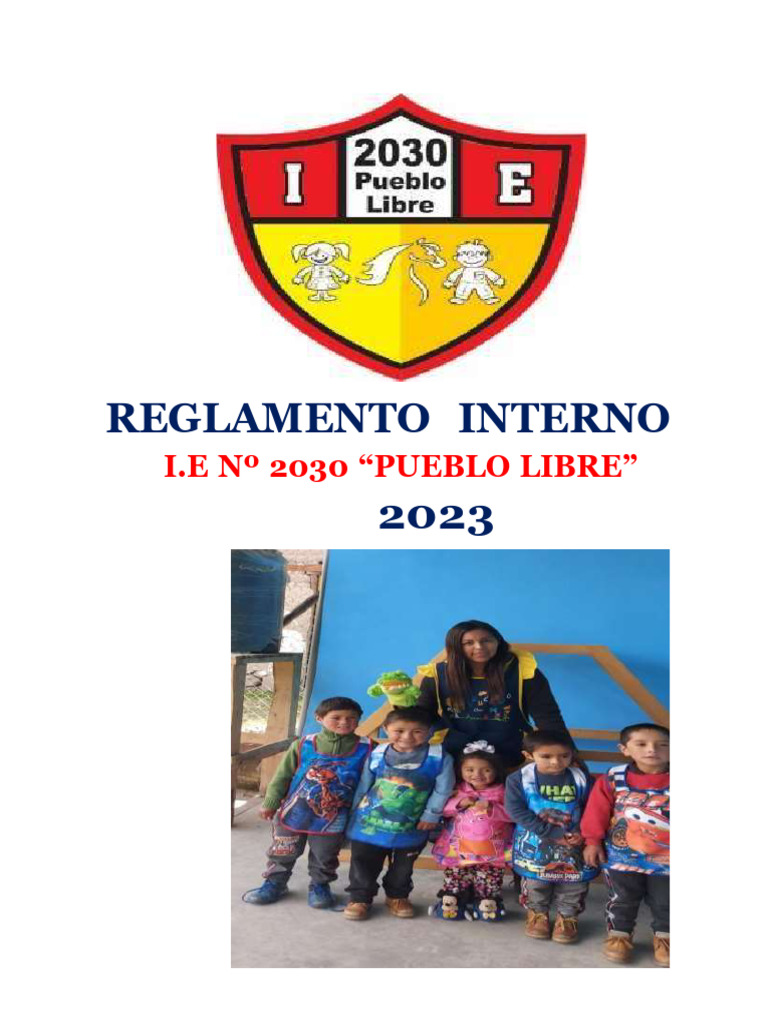 Reglamento Interno I.E. N° 2030 Pueblo Libre | PDF | Salón de clases ...