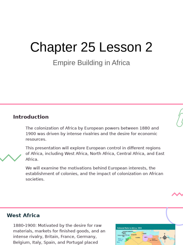 Chapter 25 Lesson 2 Empire Building in Africa | PDF | Africa | British ...