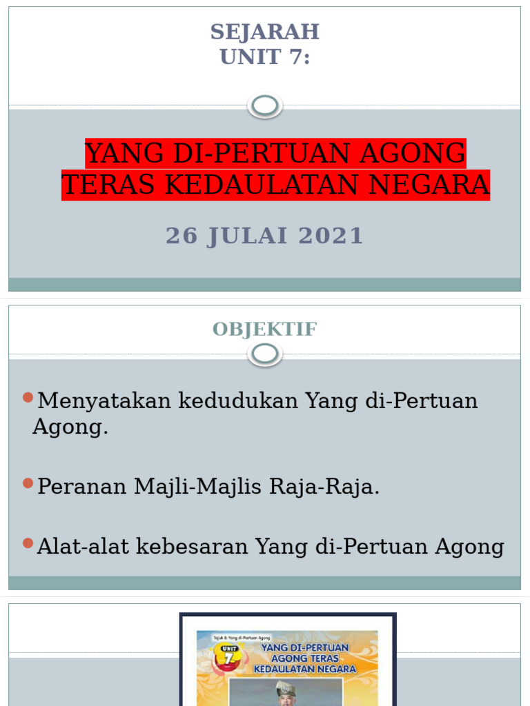 Yang Di-Pertuan Agong Teras Kedaulatan Negara | PDF