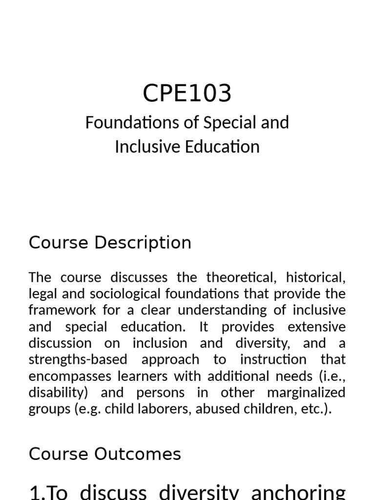 CPE103 1 Understanding Diversity 2 | PDF | Disability | Identity (Social Science)