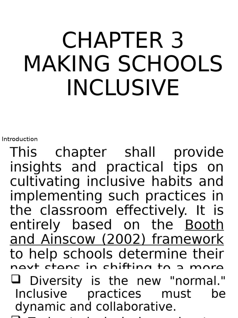 CPE103 3 Making Schools Inclusive | PDF | Differentiated Instruction | Learning