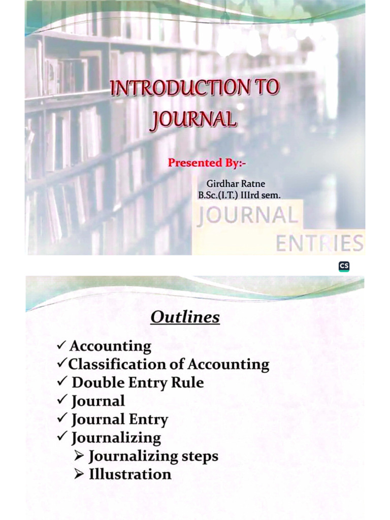 Introduction To Journal Entry | PDF