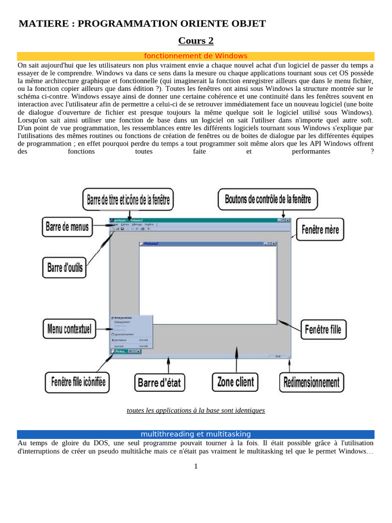 Cours 2: Programmation Orientée Objet, L'interface Graphique | PDF | Bibliothèque logicielle ...