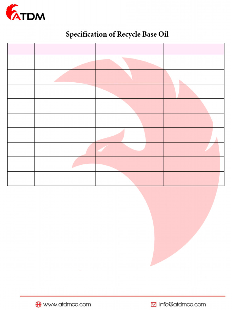 Specification of Recycle Base Oil ATDM | PDF