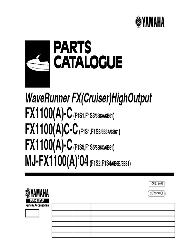 FX1100'04 Cruiser - Standart | PDF | Vehicle Parts | Engine Technology