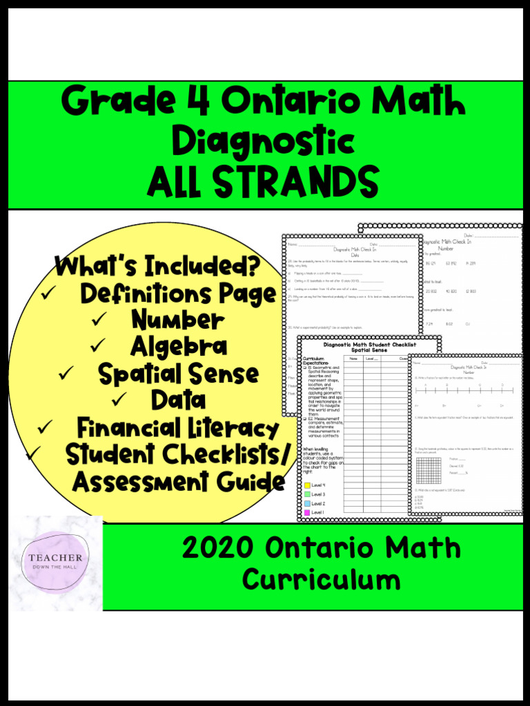Grade 4 Ontario Math Diagnostic All Strands | PDF | Area | Equations