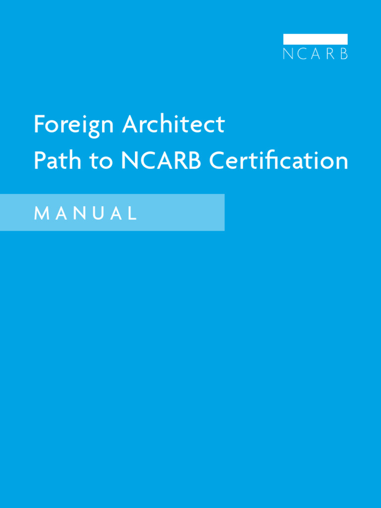 Foreign Architect Manual - 0 | PDF | Educational Stages | Professional ...