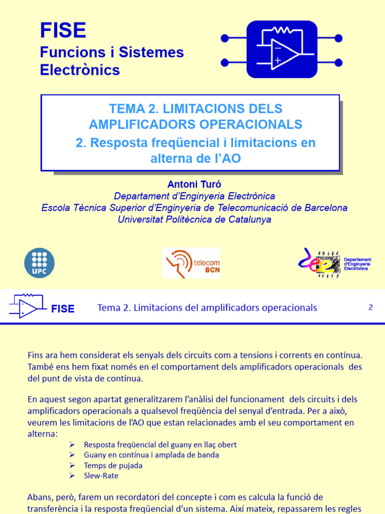 Tema 2b Limitacions en alterna dels AO | PDF