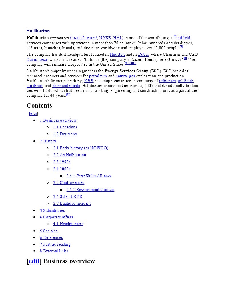 Halliburton: World's largest oilfield services company | PDF | Halliburton | Kbr (Company)