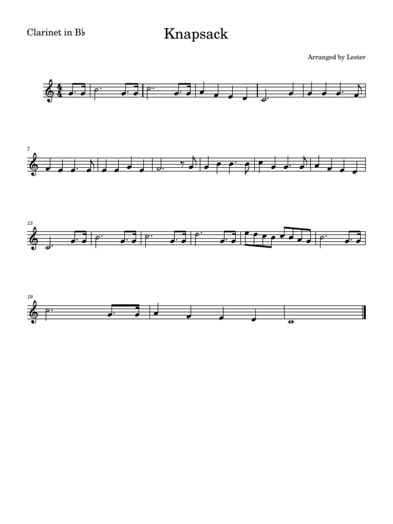 Knapsack-Clarinet in BB | PDF
