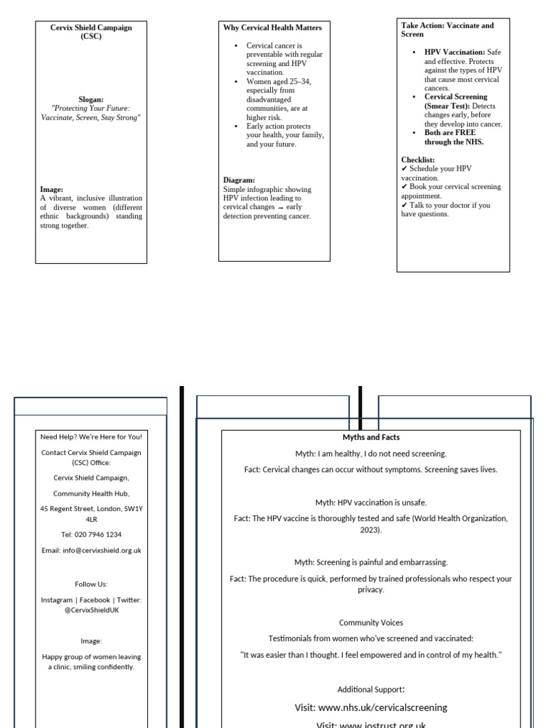 Leaflet Template - SAMPLE | PDF | Cervical Cancer | Health Care