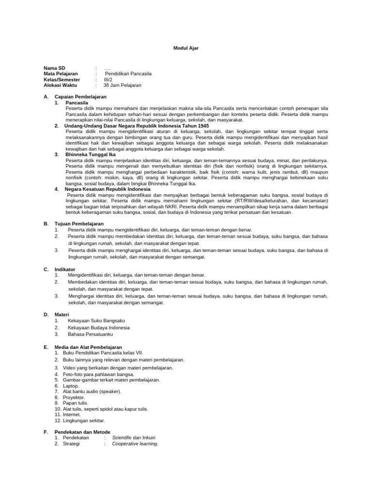 Modul Ajar PPKN Bab 3-2 | PDF