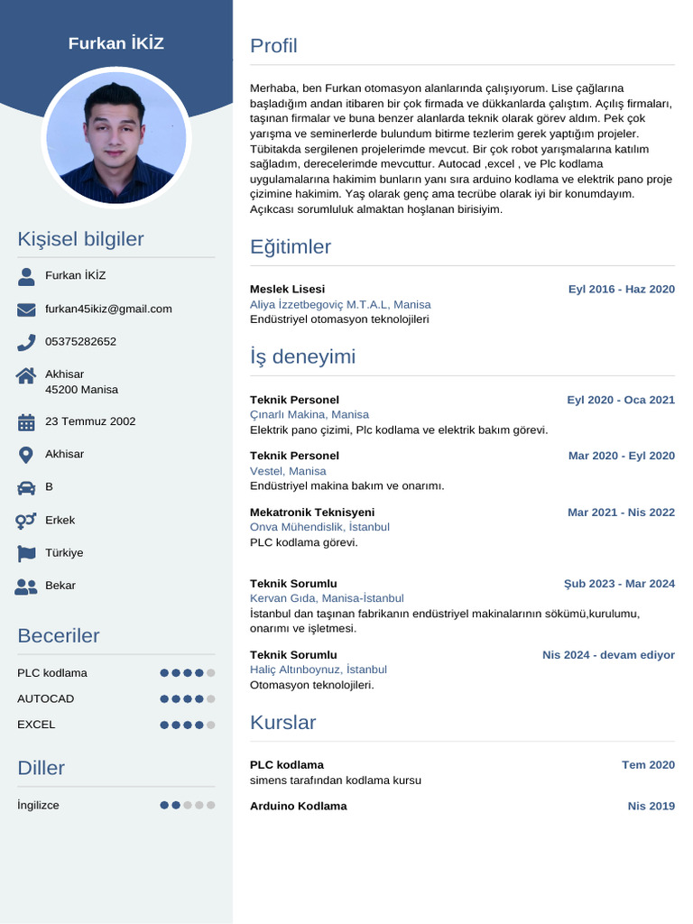 CV Furkan İKİZ | PDF