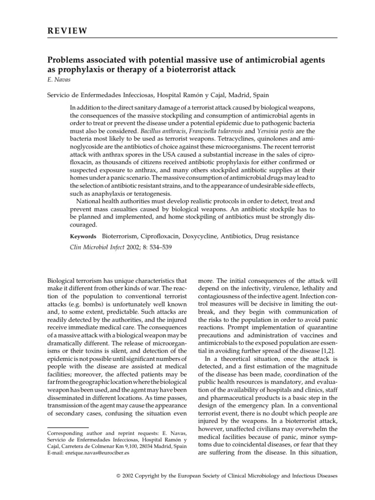 Problems Associated With Potential Massive Use of Antim - 2002 - Clinical Microb | PDF ...