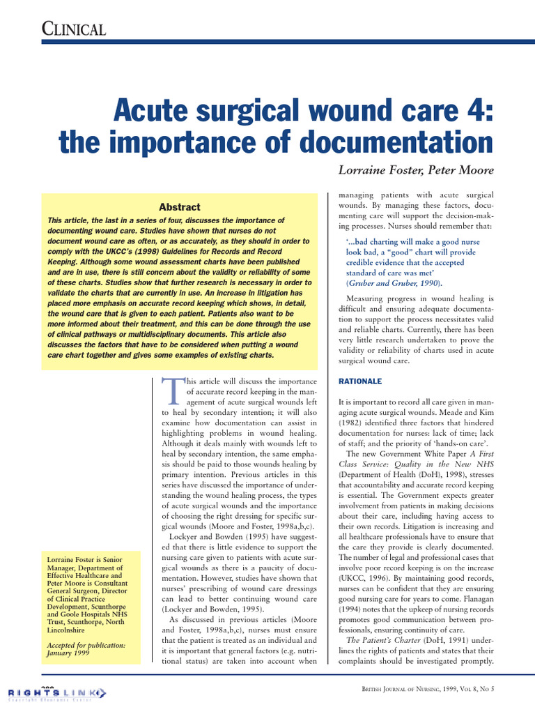 Ac. 46219 - Acute Surgical Wound Care 4 - The Importance of ...