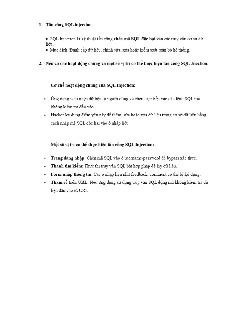 Tấn công SQL injection | PDF