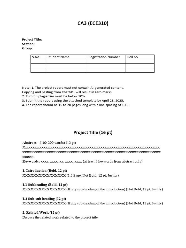 CA3 ECE310 Sample Report | PDF