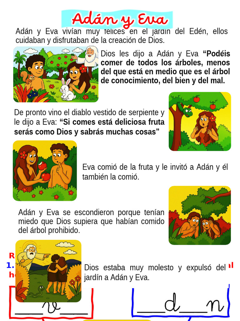 Adán y Eva: Historia para Niños | PDF