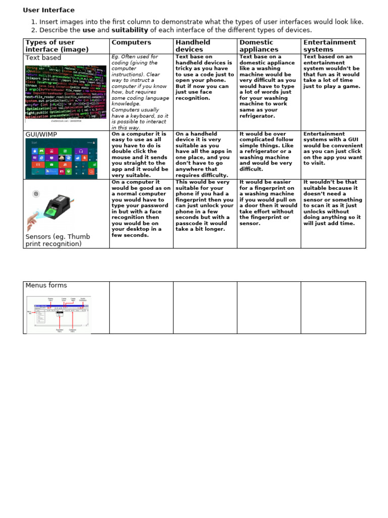 1 User Interface Comparison | PDF | Graphical User Interfaces | Software