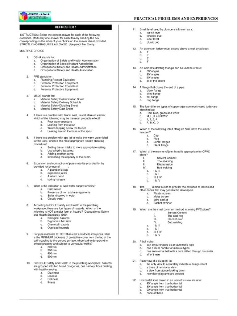 Practical Problems-Refresher 1 | PDF