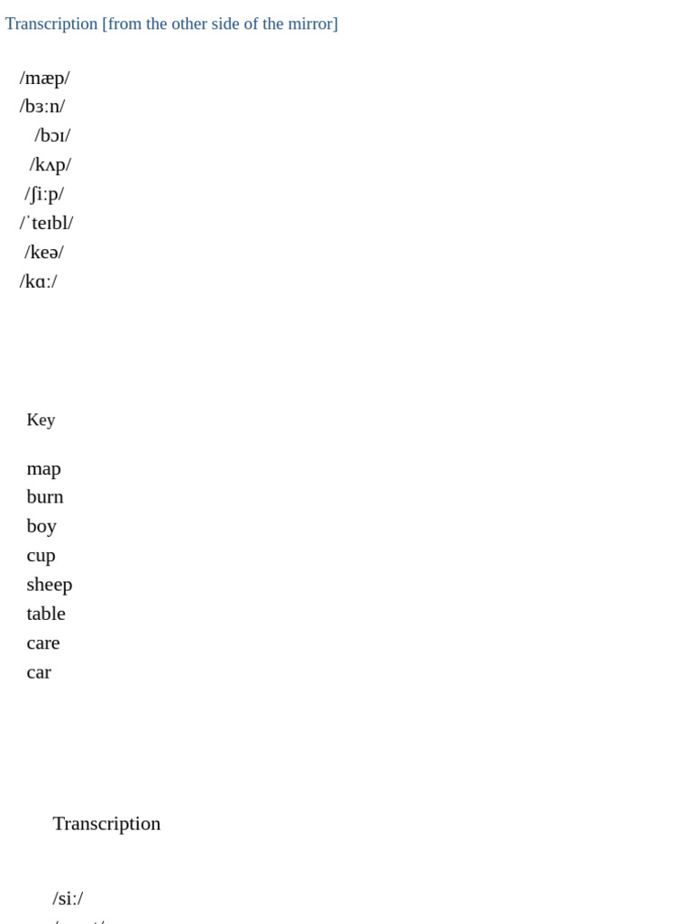 1 Transcriptions Mirror | PDF