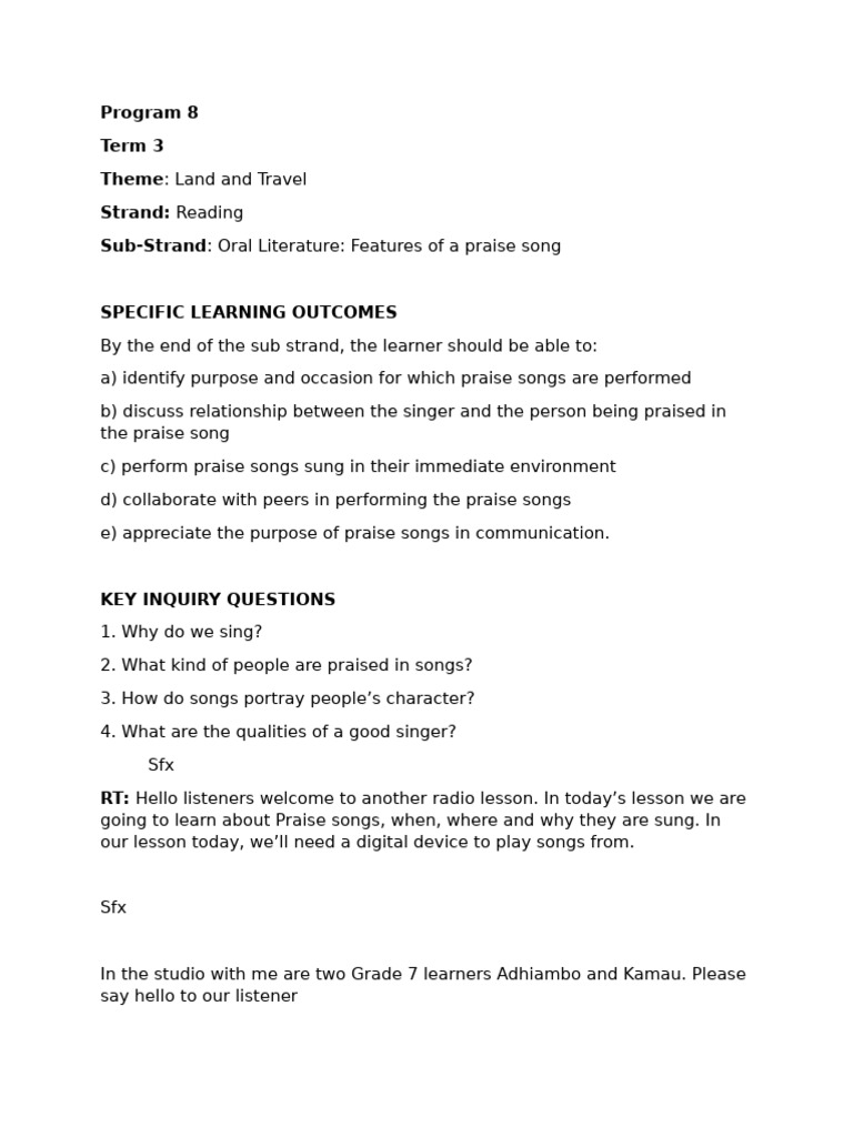 English Grade 7 Term 3 Prog 8 | PDF | Adverb