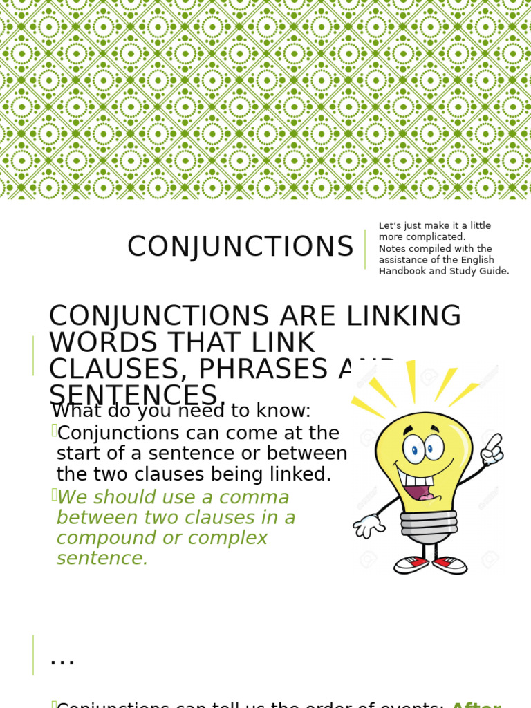 Co-Ordinating and Subordinating Conjunctions | PDF