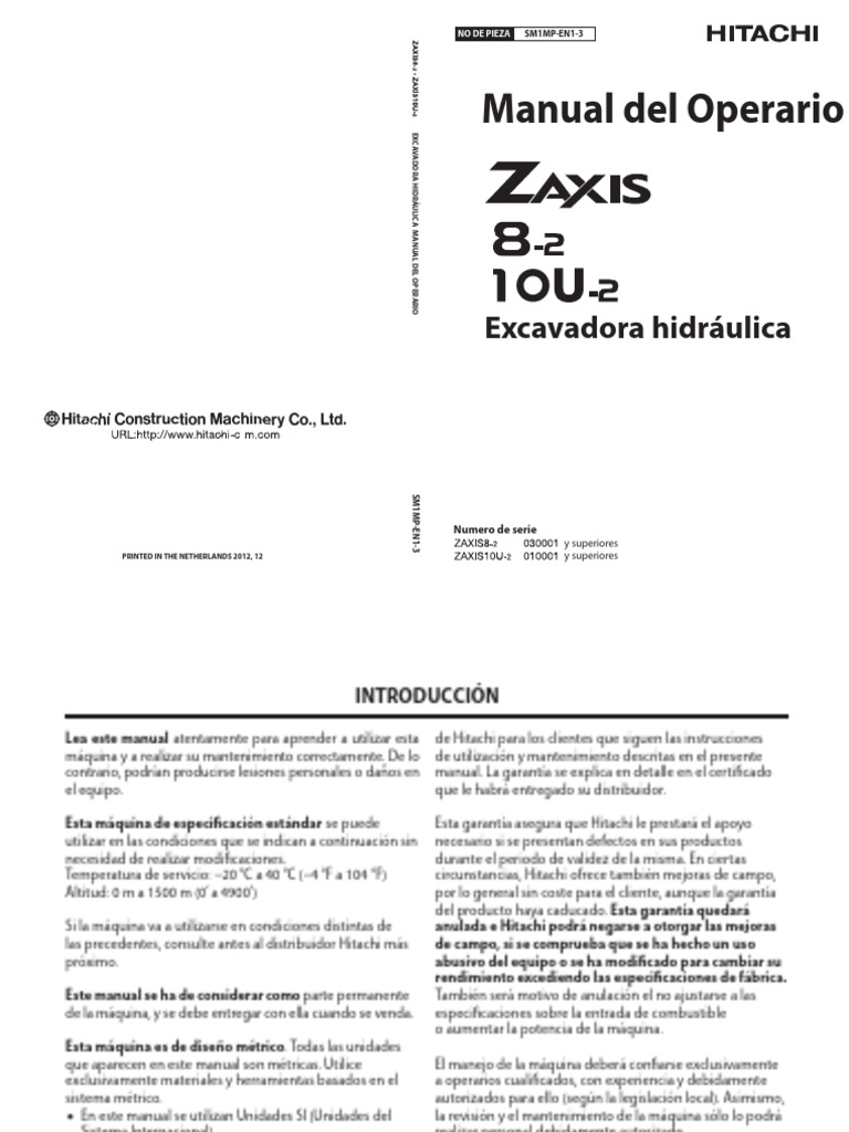 ZX8 - 10-2, Manual Operario | PDF | Filtración | Engranaje