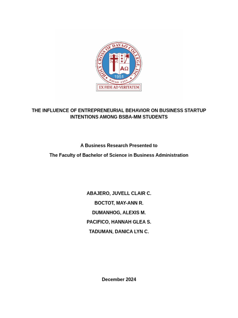 Entrepreneurial Behavior and Startup Intentions | PDF ...