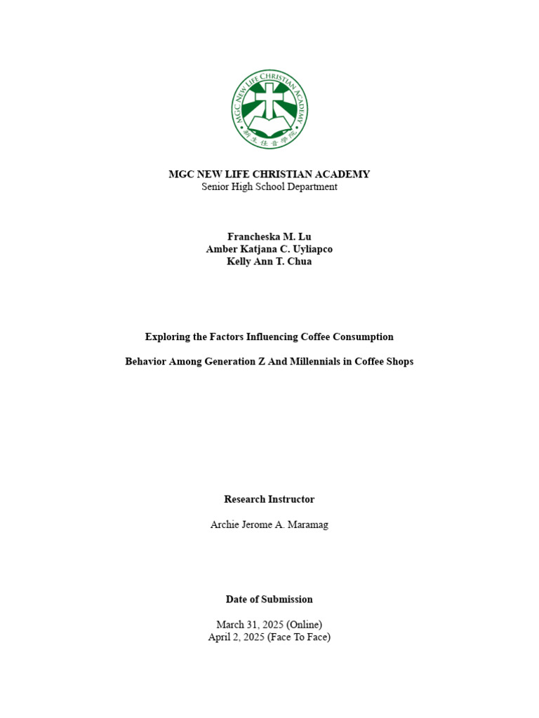 Gen Z Coffee Consumption Insights in PH | PDF | Behavior | Survey ...