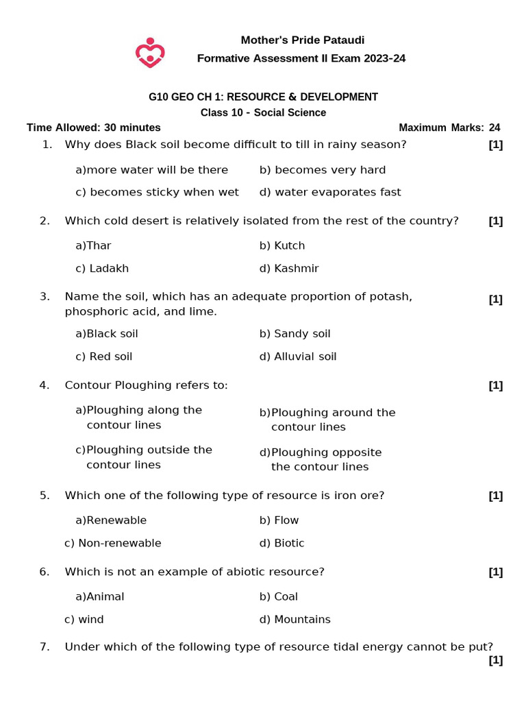 G10 Geography Chapter 1 Test | PDF | Soil | Earth Sciences