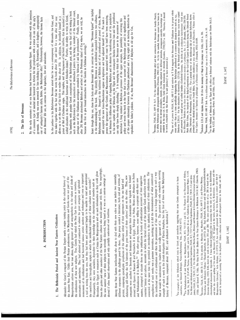 Burstein - Berossos (Intro - Text) | PDF