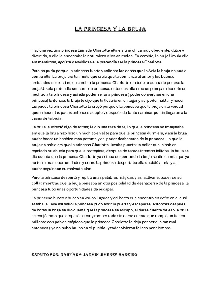 La Princesa y La Bruja | PDF