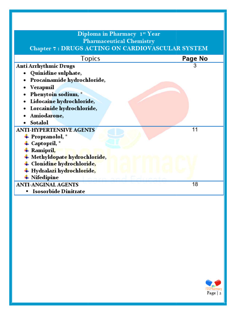 Cardiovascular Drugs Overview | PDF | Vasodilation | Cardiovascular System