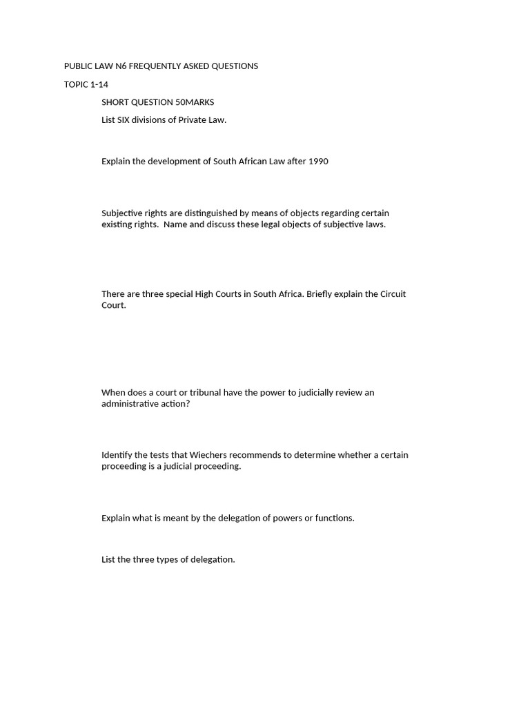 Public Law n6 Ie Outline | PDF